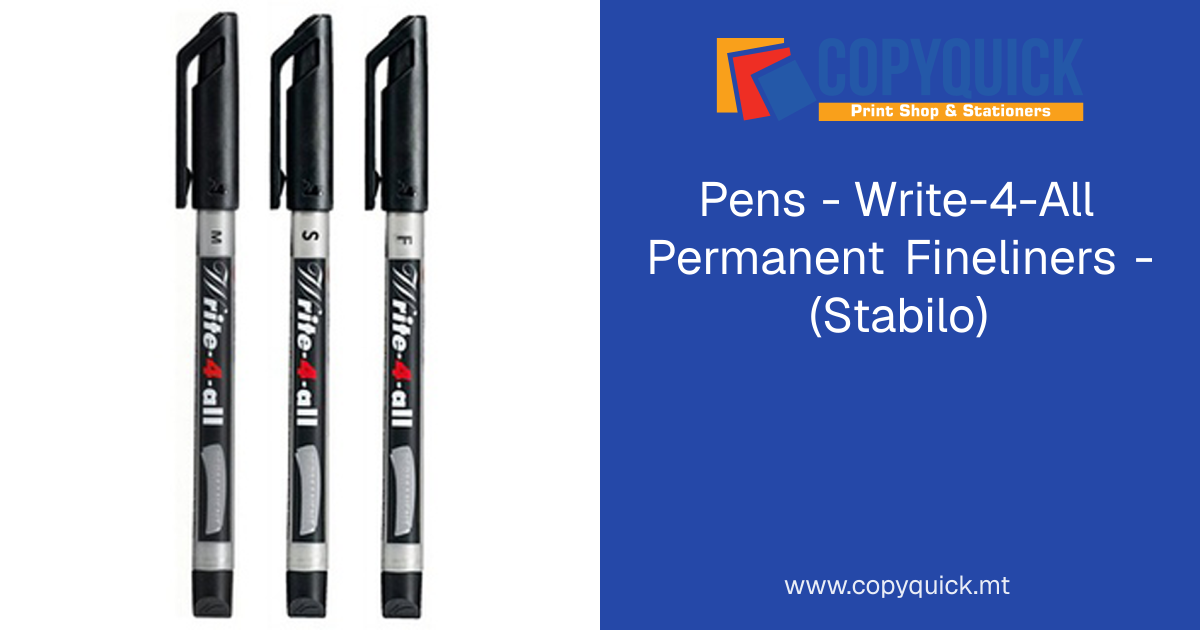Pens - Write-4-All Permanent Fineliners - (Stabilo) | CopyQuick